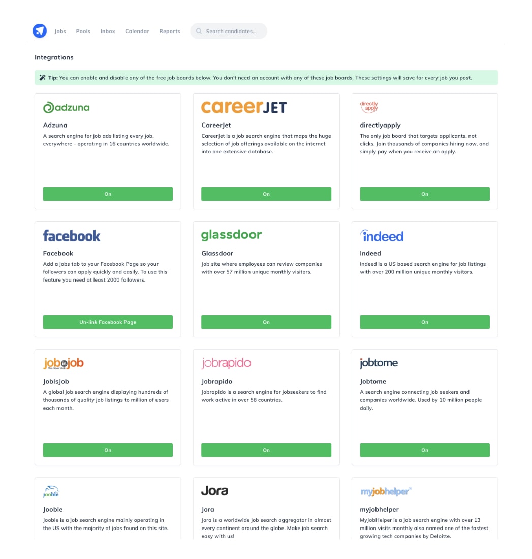 Top ATS' for Hospitality